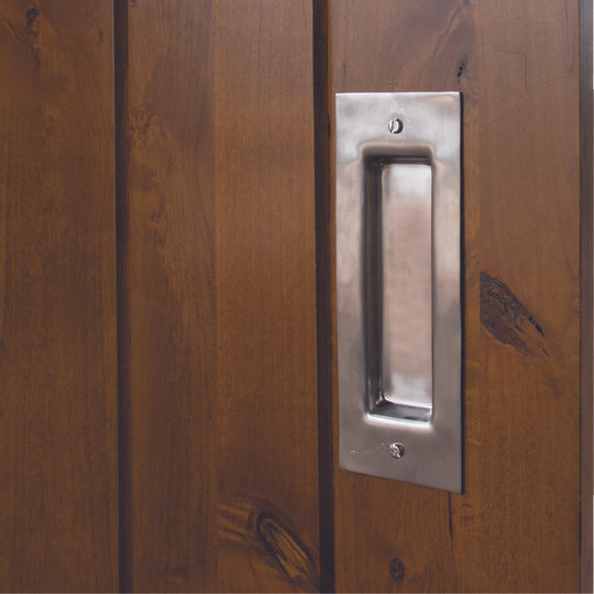 BarnCraft Stainless Steel Flush Vista Handle – Dusty's Rustic Rolling Doors